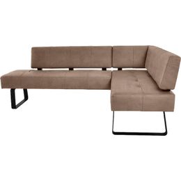 K+w Komfort & Wohnen K+W Komfort & Wohnen Eckbank &raquo;Spider II&laquo; Sitzsteppung, bequem durch Sandwichbauweise, 2 Stellma&szlig;e beige B/H/T: 227cm x 88cm x 165cm, Microfaser 1, 