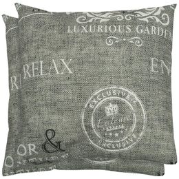 GO-DE Dekokissen &raquo;Klara&laquo; 2er Set grau Baumwolle, Polyester B/L: 48cm x 48cm, 2 Stk.