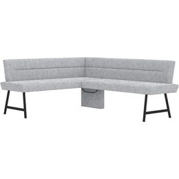 OTTO home Eckbank &raquo;Sava&laquo; mit Wellenfederung im Sitz grau 100% PES B/H/T: 211cm x 84cm, Struktur, langer Schenkel rechts
