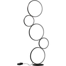 Trio Leuchten LED Stehlampe &raquo;Rondo&laquo; LED-Board 1 Stk. Warmwei&szlig; Stehleuchte mit Fussschalter integrierter Dimmer H&ouml;he 115cm warmwei&szlig; schwarz 5, H: 115cm