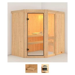 Karibu Sauna &raquo;Frigga 1&laquo; Set, ohne Ofen beige ohne Ofen, (ohne Ofen)