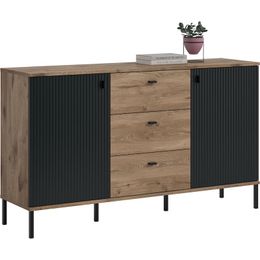 Inosign Sideboard &raquo;TREVERK, Breite: 154 cm, hochwertige MDF-Front schwarz tiefzieh&laquo; 1 Stk. tlg. Sideboard, Wohnzimmer, Esszimmer B/H/T: 154cm x 90cm x