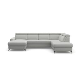 Sit & More sit&more Wohnlandschaft &raquo;Scarlett U-Form&laquo; inklusive Kopfteilverstellung, optional Schlaffunktion & Bettkasten grau B/H/T: 333cm x 226cm, Chenille, 