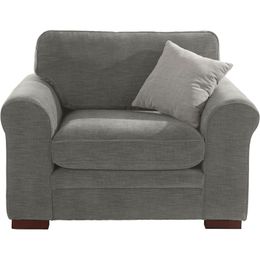 Home Affaire Sessel &raquo;Broughton&laquo; weiche Polsterung, passend zur Serie "Broughton", in 3 Bezugsarten grau 100% Polyester Samtoptik, B/H/T: 128cm x 93cm 