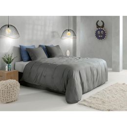 ZO HOME Bettw&auml;sche &raquo;Zohome Baumwolle Mako-Satin Bettw&auml;sche Satinado&laquo; 1 Stk. Bettw&auml;sche aus 100% Baumwolle, hochwertige Mako-Satin, ab 135x200 cm. grau