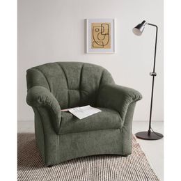 DOMO collection Sessel &raquo;Papenburg zeitlose R&uuml;ckensteppung, elegante Armlehne&laquo; in gro&szlig;er Farbvielfalt gr&uuml;n Struktur ( 90% Polyester, 10% Polyacryl);