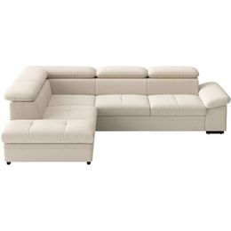 Sit & More sit&more Ecksofa &raquo;Viola, L-Form, B. 249 cm&laquo; optional Schlaffunktion 95% Polyester, 5% Polyamid B/H/T: 249cm x 73cm x 226cm, Flachgewebe LINO, Ottomane