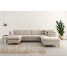 Home Affaire Wohnlandschaft &raquo;Trelleborg U-Form&laquo; Federkern-Polsterung, wahlweise mit Schlaffunktion und Stauraum grau 100% Polyester B/H/T: 307cm x 