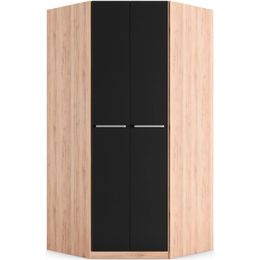 Priess Eckkleiderschrank &raquo;Barcelona Kleiderschrank Eckl&ouml;sung Raumwunder&laquo; in 2 Tiefen Schrank Eckschrank Garderobe braun Holzwerkstoff B/H/T: 95cm x 