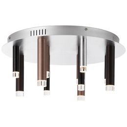 Brilliant Deckenleuchte &raquo;Cembalo&laquo; LED-Modul 1 Stk. Warmwei&szlig; LED Deckenlampe rund 12flg braun/Kaffee braun 12, &Oslash; 50,5cm H: 21,5cm, 1 Stk.