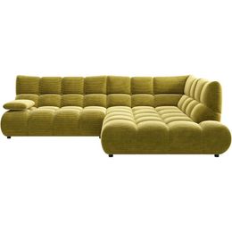Home Affaire Ecksofa &raquo;Cozy Bubble, mit klappbarer Armlehne, Breite 289 cm&laquo; mit eleganter Steppung, Rundumbezug & weicher Polsterung gr&uuml;n 100% 