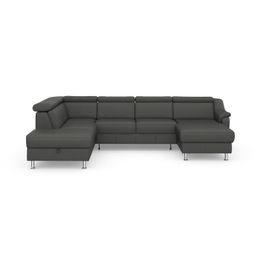 Sit & More sit&more Wohnlandschaft &raquo;Freetown U-Form&laquo; Kopfteilverstellung und Federkern, wahlweise mit Schlaffunktion grau B/H/T: 315cm x 84cm x 216cm, Luxus-