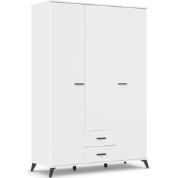 Rauch Dreht&uuml;renschrank &raquo;Lucena&laquo; mit schr&auml;g ausgestellten F&uuml;&szlig;en im Monochrom-Stil wei&szlig; Holzwerkstoff B/H/T: 140cm x 203cm x 54cm