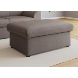 DOMO collection Hocker &raquo;Topper&laquo; mit Wellenunterfederung, auf Kunststoffgleitern braun B/H/T: 93cm x 40cm x 69cm, Kunstleder SOFTLUX