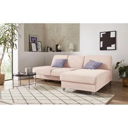 Sit & More sit&more Ecksofa &raquo;Clio L-Form&laquo; optional Schlaffunktion oder Vorziehsitz und Bettkasten, Federkern beige B/H/T: 246cm x 89cm x 165cm, Luxus-Microfaser 