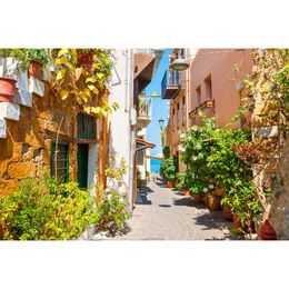 papermoon Fototapete &raquo;CHANIA KRETA-GASSE&laquo; beschichtet gemustert bunt Vlies B/L: 4m x 2,6m, Bahnen: 8 Stk.