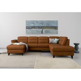 Sit & More sit&more Wohnlandschaft &raquo;Mellum U-Form&laquo; Federkern, wahlweise mit Schlaffunktion, Stauraum und Armteilfunktion braun 100% Polyester B/H/T: 306cm x 87cm