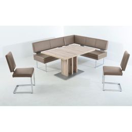 K+w Komfort & Wohnen K+W Komfort & Wohnen Essgruppe 4 Stk. tlg. langer Schenkel links oder rechts, 2 Freischwinger, 1 Funktionstisch beige B/H/T: 199cm x 89cm x 158cm, 
