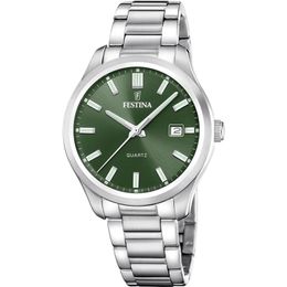 Festina Herren Quarzuhr &raquo;Classic Steel&laquo; Armbanduhr, Herrenuhr, Edelstahlarmband, analog, Tag Einheitsgr&ouml;&szlig;e