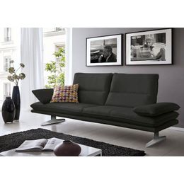 W.Schillig 2,5-Sitzer &raquo;broadway Designsofa mit hohem Sitzkomfort&laquo; Sitztiefenverstellung, Kopfteil- & Seitenteilverstellung, Breite 236cm grau Longlife