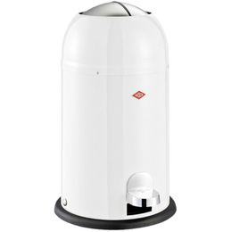Wesco M&uuml;lleimer &raquo;Kickmaster Junior&laquo; 1 Beh&auml;lter Abfallsammler mit D&auml;mpfer, 12 Liter wei&szlig; Stahlblech B/H/T: 30cm x 51cm x 30cm, 12 l