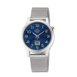 MASTER TIME Damen MASTER TIME Funkuhr &raquo;Lady Line&laquo; Quarzuhr, Armbanduhr, Damenuhr, Edelstahlarmband, analog, digital blau Einheitsgr&ouml;&szlig;e