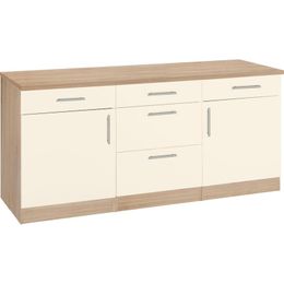 Wiho-K&uuml;chen wiho K&uuml;chen Unterschrank &raquo;Kiel&laquo; 180 cm breit beige B/H/T: 180cm x 85cm x 60cm, Schubladen: 3 Stk. T&uuml;ren: 2 Stk.