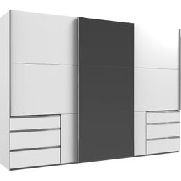 wimex Schwebet&uuml;renschrank &raquo;Level by fresh to go&laquo; mit Glast&uuml;r wei&szlig; B/H/T: 300cm x 216cm x 65cm, Schubladen: 6 Stk. T&uuml;ren: 3 Stk.