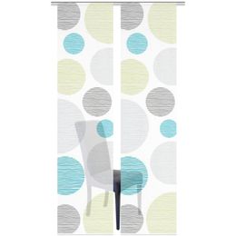 Vision S Schiebegardine &raquo;2ER SET BORDEN&laquo; Paneelwagen 2 Stk. tlg. HxB: 260x60, Schiebevorhang 2er Set Digitaldruck blau Polyester 260cm, Paneelwagen, 60cm