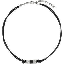 s.Oliver Herren s.Oliver Kette mit Anh&auml;nger &raquo;2038006&laquo; schwarz Edelstahl Leder, L: 50