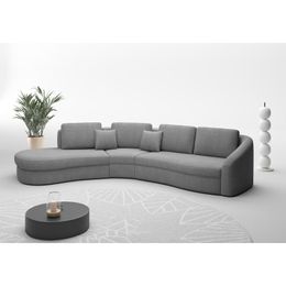 Sit & More sit&more Ecksofa &raquo;Jazz L-Form&laquo; In weiteren Gr&ouml;&szlig;en erh&auml;ltlich grau 95% Polyester 5% Polyamid B/H/T: 366cm x 88cm x 230cm, Microfaser, langer Schenkel 