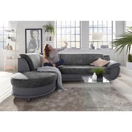 Trendmanufaktur Ecksofa &raquo;Rondo 3, zeitlos & bequem, Materialmix, L-Form, Breite 265cm&laquo; wahlweise mit Federkern f&uuml;r mehr Komfort, wahlweise mit 