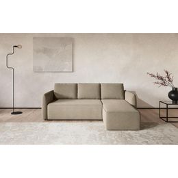 COTTA Ecksofa &raquo;Flow, bequem, L-Form, Breite 239 cm, schmale Armlehnen&laquo; wahlweise mit Schlaffunktion beige 100% POLYESTER B/H/T: 239cm x 89cm x 170cm, 