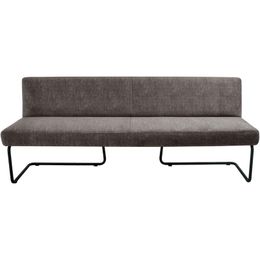 K+w Komfort & Wohnen K+W Komfort & Wohnen Polsterbank in abgerundeter Form, Rundrohrkufe lang gebogen, in Leder oder Stoff grau B/H/T: 202cm x 82cm x 67cm, Flachgewebe H2O