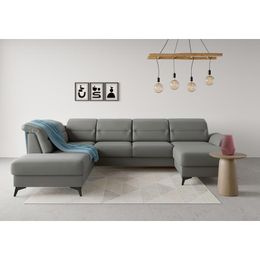 Sit & More sit&more Wohnlandschaft &raquo;Sinatra U-Form&laquo; optional mit Kopfteilverstellung und Armteilfunktion, Metallf&uuml;&szlig;e grau 100% Polyester B/H/T: 326cm x 85cm x 