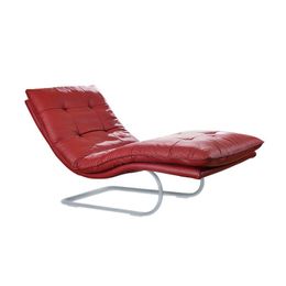 W.Schillig Relaxliege &raquo;daily dreams&laquo; in Waffelkissen-Optik, wahlweise mit Motor, silber matt, in 2 Breiten rot Longlife Xtra-Leder Z59: Glattleder mit