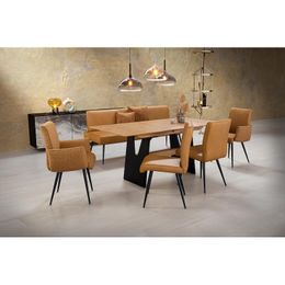 K+w Komfort & Wohnen K+W Komfort & Wohnen Essgruppe &raquo;Giacomo I&laquo; Polsterbank, 2 St&uuml;hle und 2 Armlehnenst&uuml;hle, 6 Stk. tlg. 2 St&uuml;hle und Bank, 2 Armlehnenst&uuml;hle Stoff 775, 