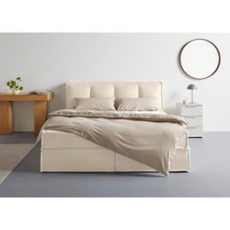 LeGer Home by Lena Gercke Boxspringbett &raquo;Addyson&laquo; H&auml;rtegrade H2, H3 und H4 w&auml;hlbar, Boxspringbett inkl. Topper, 2 Matratzen beige 100% POLYESTER (PES)
