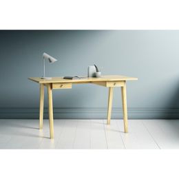 WOODMAN Schreibtisch &raquo;Nice&laquo; B/T/H: 140/70/75 cm, im skandinavian Design, Tischbeine aus massiver Eiche, FSC braun B/H/T: 140cm x 75cm x 70cm