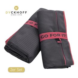 Dyckhoff Handtuch &raquo;Mikrofaser Sporttuch Struktur&laquo; Mit &Uuml;berst&uuml;lpkapuze, Schnelltrocknend, Leicht, Rei&szlig;verschlusstasche grau Microfaser, Mikrofaser B/L: 