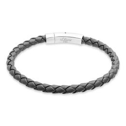 s.Oliver Herren s.Oliver Armband 22cm, Edelstahl Leder