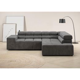Home Affaire Ecksofa &raquo;Ancona, Ecksofa, incl. Kopfteilverstellung, Breite 249 cm, L-Form&laquo; wahlweise motorische Sitztiefenverstellung, B/T(H: 249/215/70
