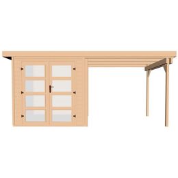 Weka Gartenhaus &raquo;321 B Gr.5, natur, 19 mm, Anbau 230 cm&laquo; beige Massivholz Fu&szlig;boden im Gartenhaus, ohne R&uuml;ck- und Seitenwand, ohne Dacheindeckung