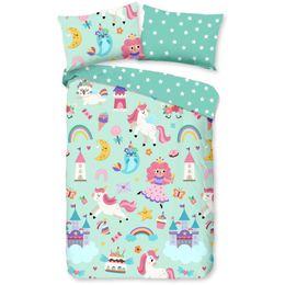 Good Morning Babybettw&auml;sche &raquo;Fantastic&laquo; 2 Stk. Baumwolle, Renforc&eacute;, Wendeoptik, Kind, Baby, M&auml;dchen, Fantasie gr&uuml;n Renforc&eacute;, Obermaterial: 100% 