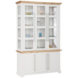 OTTO home Vitrine &raquo;Melissa&laquo; aus massiver Kiefer, FSC zertifiziert, Breite 132 cm wei&szlig; Massivholz B/H/T: 132cm x 210cm x 39cm, T&uuml;ren: 6 Stk., 