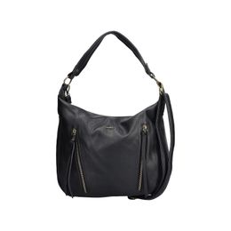 Rieker Damen Handtasche Schultertasche, Damen Umh&auml;ngetasche mit abnehmbarem Umh&auml;ngeriemen schwarz B/H/T: 25cm x 29cm x 11cm