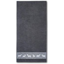 Dyckhoff Handtuch &raquo;Hirschparade&laquo; Made in Germany grau Frottier, Frottier B/L: 50cmx100cm, 1 Stk., Hirsche, Frottier