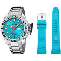 Festina Herren Taucheruhr &raquo;The Originals/Diver&laquo; Armbanduhr, Quarzuhr, Herrenuhr, Geschenkidee, Edelstahlarmband silber Einheitsgr&ouml;&szlig;e