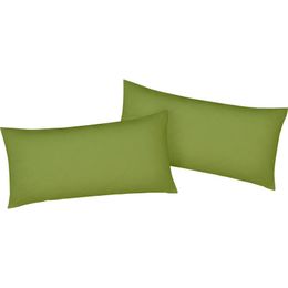 bellana Kissenbezug &raquo;Mako-Jersey-Exclusiv&laquo; aus reiner Baumwolle gr&uuml;n Baumwolle, Obermaterial: 100% Baumwolle B/L: 80cm x 40cm, 2 Stk., Baumwolle