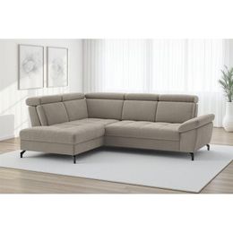 Sit & More sit&more Ecksofa &raquo;Vanity; L-Form, B. 254 cm&laquo; Inkl.Sitz-,Kopf-und Armteilverstellung 100% Polyester B/H/T: 254cm x 84cm x 197cm, Chenille, Ottomane 